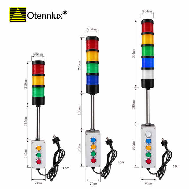 4 Layers 100~277V LED Statues Indicator Light - 50000h Lifespan