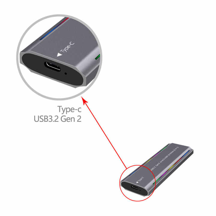 Aluminum NGFF & NVEM M2 SSD Enclosures Case External Portable Enclosure ...