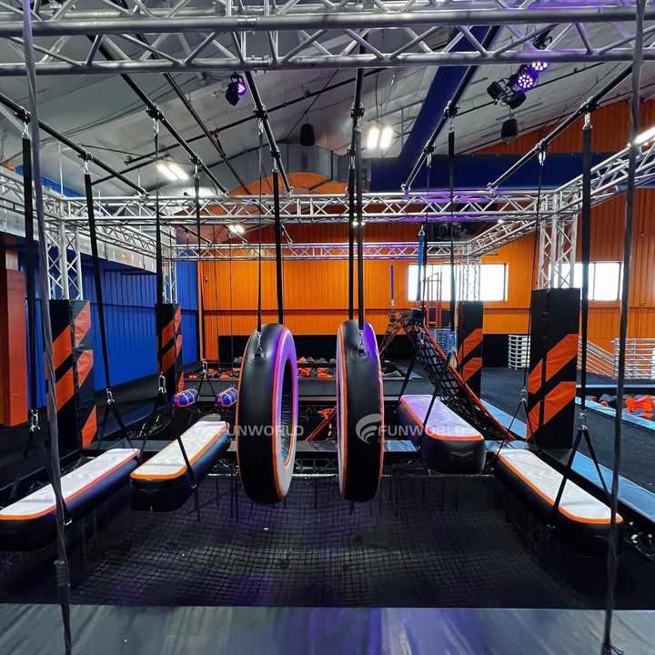 Commercial Trampoline Park Ninja Warrior Obstacle Course Hanging Crawl ...