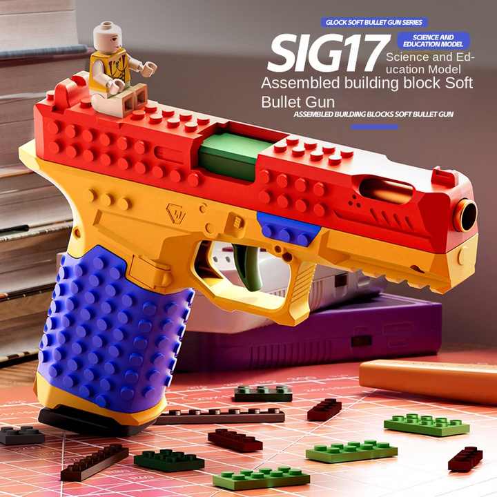 For Building Blocks Assembled SIG17 Launching Toy Continuous Firing ...