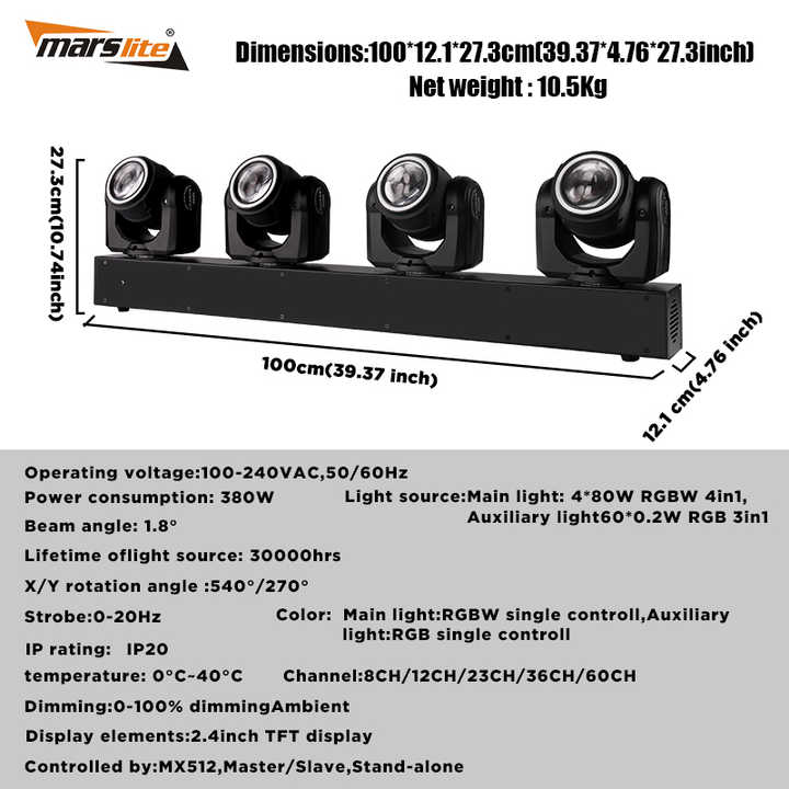 Moving Head Stage Light DJ Equipment 4 Heads 80w LED Beam Moving Head ...