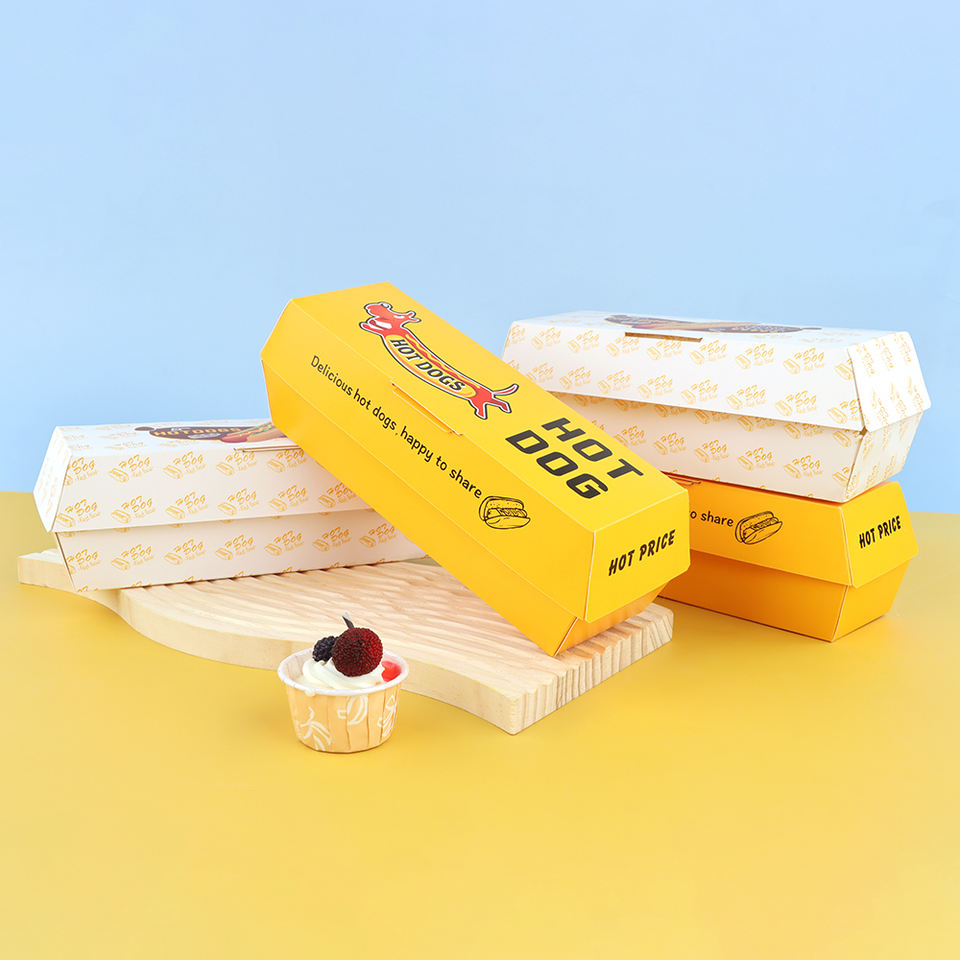 Customizable Disposable BBQ Paper Boxes in Hot Dog French Fries Boat ...