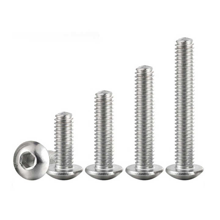 SS304 ISO7380 Button Head Machine Screw Allen Stainless Steel Hex Drive Hexagon Socket Round ...