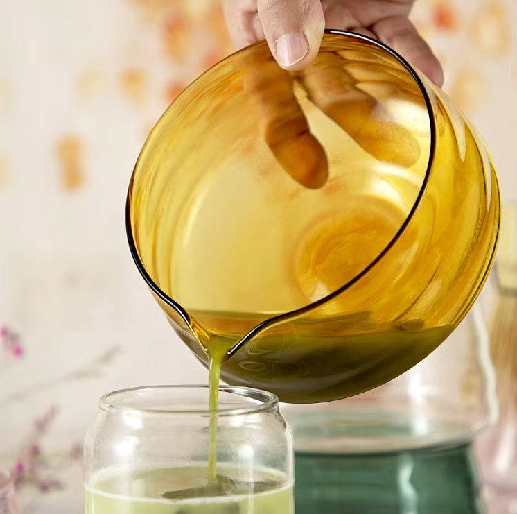 Handmade Style Textured Colored Glass Matcha Green Tea Ceremony Bowl ...