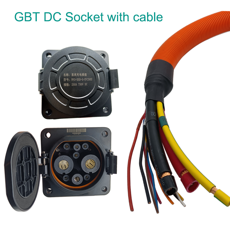 New 80A 125A 200A 250A DC GBT EV Inlet Electric Car Charging Socket CE ...