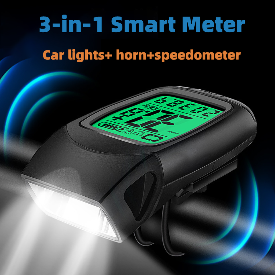 AFTFA 3-in-1 Anti Glare Headlight Horn Bike Computer Multifunctional ...