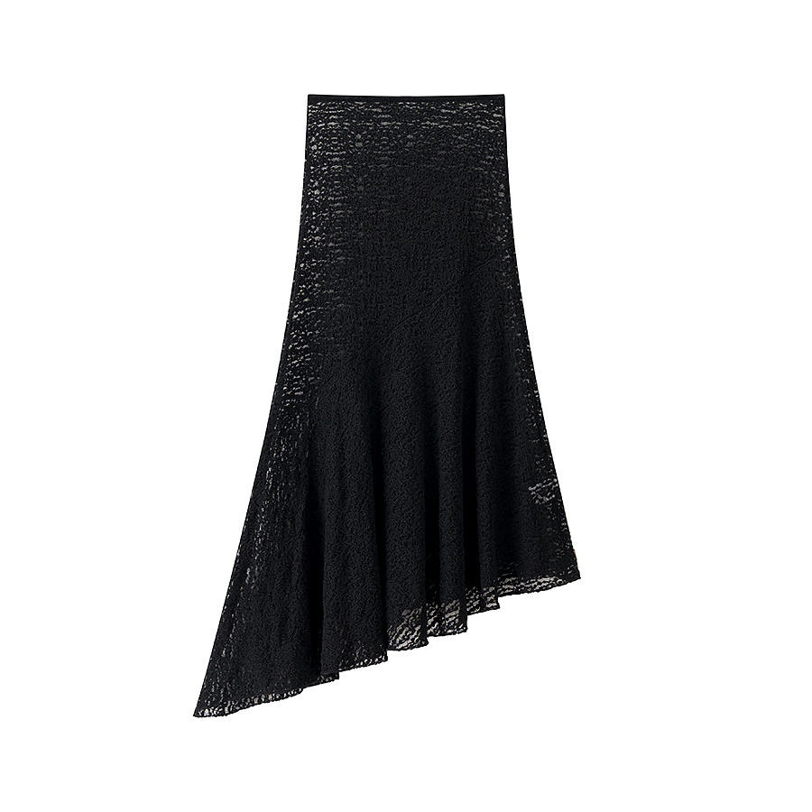 KAR&OT ZA 2025 Winter New Arrival Sexy Semi-Transparent Lace Midi Skirt ...