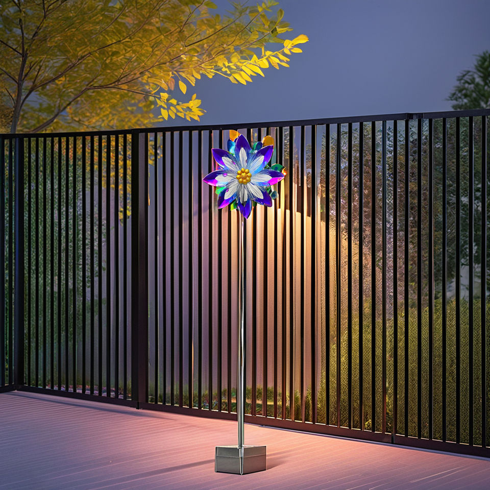Kinetic Wind Spinners Outdoor Metal Garden Pinwheels Stake Double ...