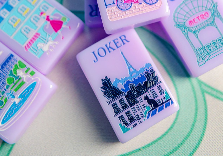 160pcs Purple Paris American Mahjong Tiles Set - Premium Acrylic with ...