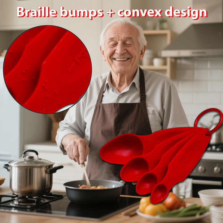 Braille Measuring Spoons for Blind & Visually Impaired, Raised Print ...