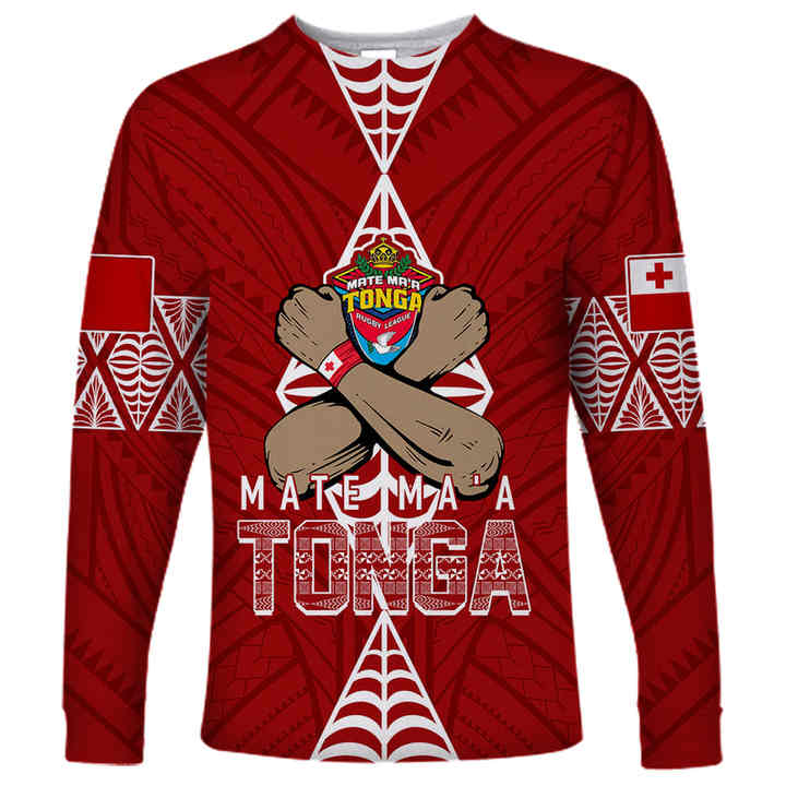 Custom Printed Tonga Rugby Team Training Wear Men's Long Sleeve Shirt ...