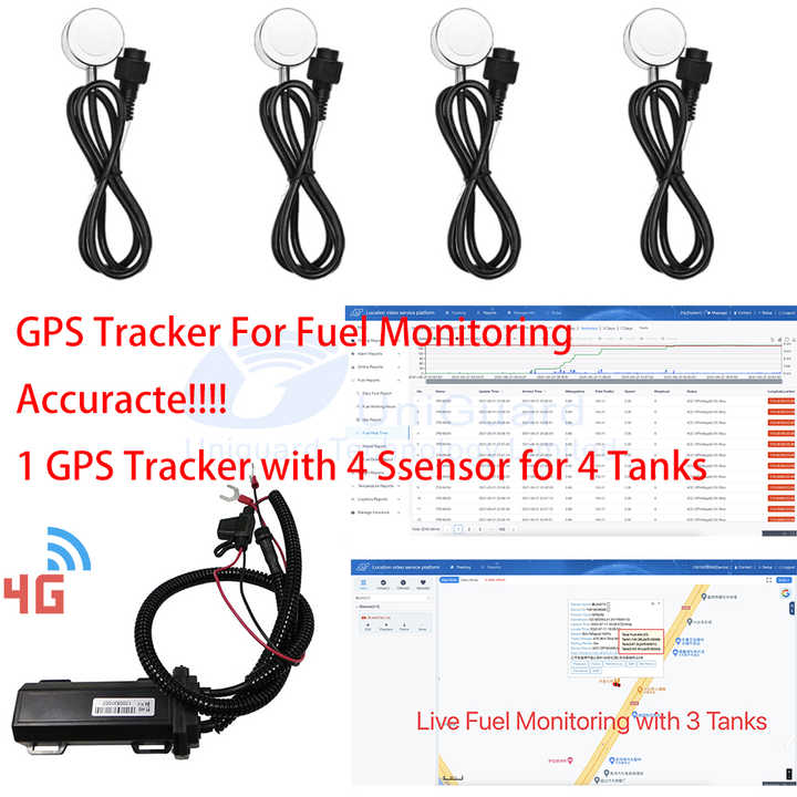 Uniguard Waterproof Truck GPS Tracker Fuel Sensor for 4 Tanks ...