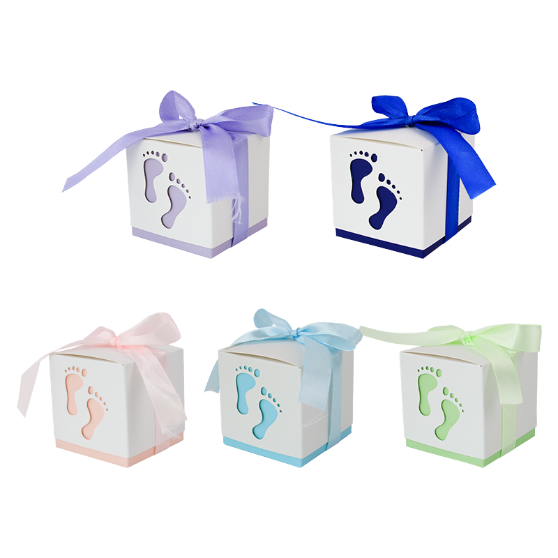 Wholesale Pink Square Baby Shower Gift Box Embossing Paperboard Glossy ...