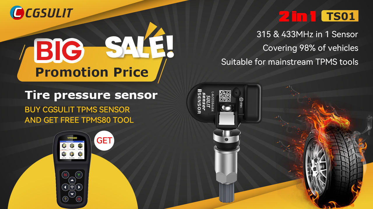 CGSULIT TS01 Support 98% OE Sensors Universal Sensors 433MHz 315MHz Programmable TPMS Autel ...
