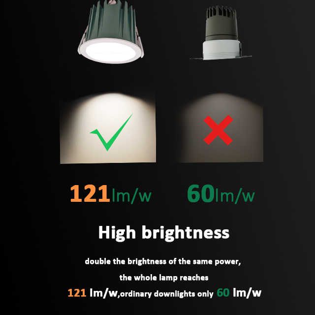 Round embedded ceiling spotlight hotel office 10w Bridgelux indoor ...