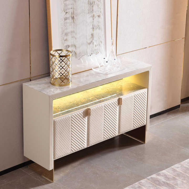 Jinsong Luxury High-end Storage Cabinet Microfiber Leather Sideboard ...
