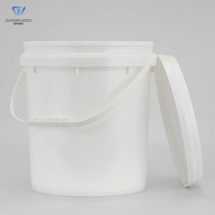 16L Round Food Grade Plastic Bucket with Lid and Iron Handle Printed PP ...