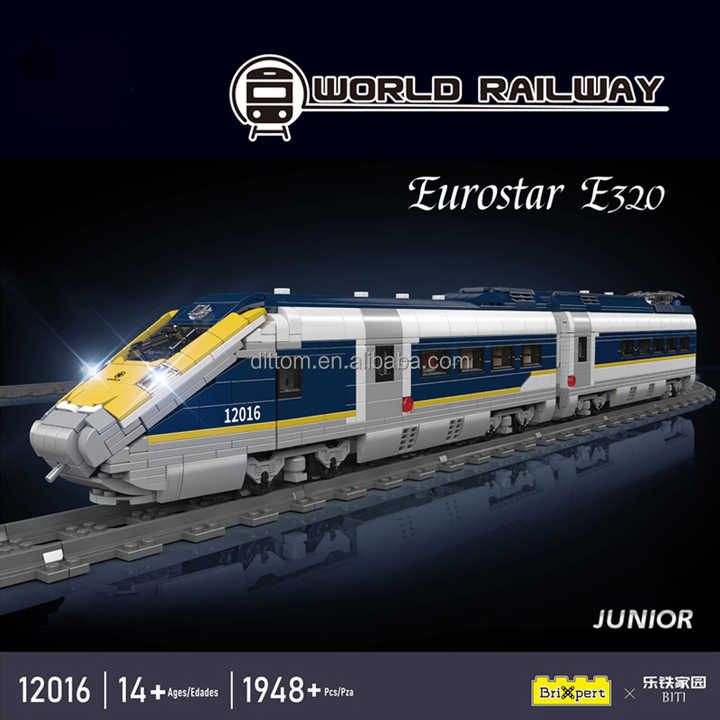 Mould King 12016 Electric Eurostar E320 Train Model Bricks RC Train ...