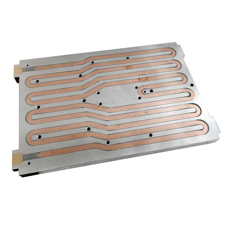 Custom Liquid Cooling Plate with Copper Tubes - Aluminum Heatsink