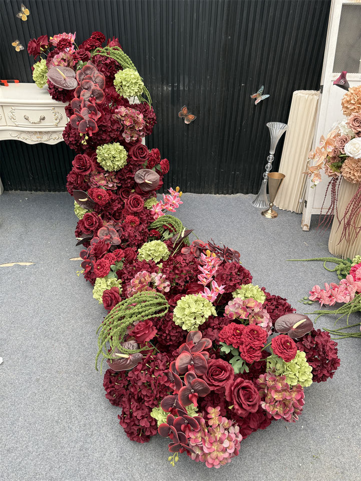 Customize High Quality Artificial Flower Arrangement Burgundy Flower ...