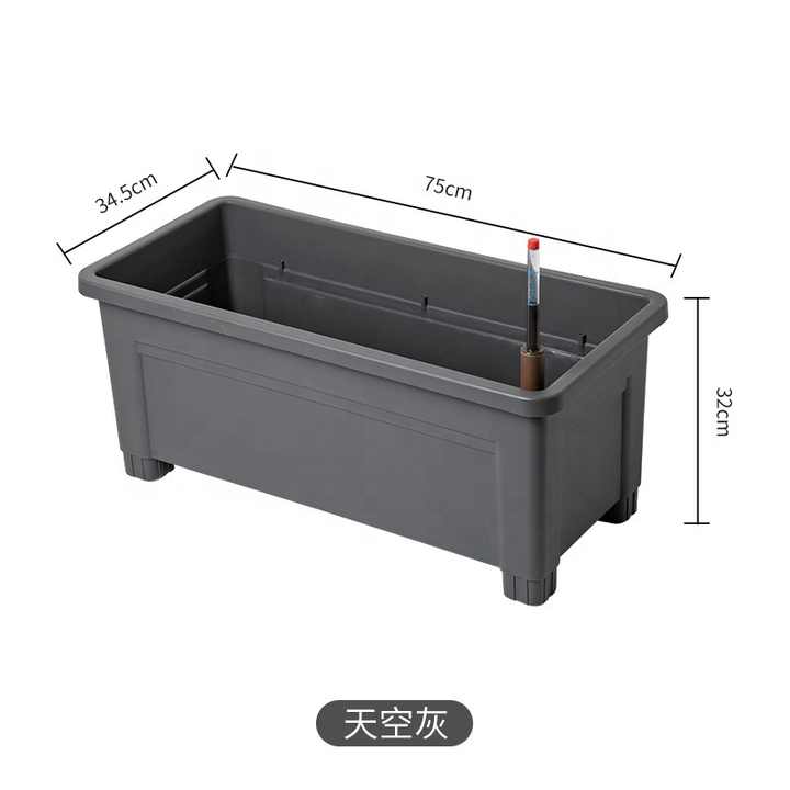 Customized Large Plastic Rectangular Self-priming Flowerpot Outdoor ...