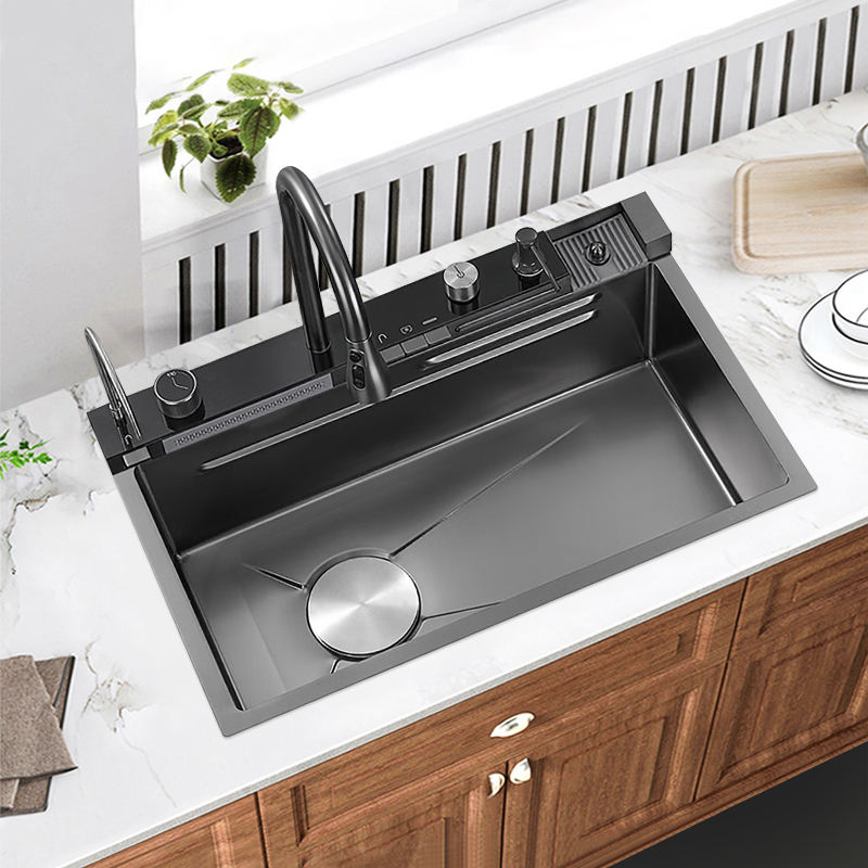XHHL Stepped Kitchen Sink High Low Step Wash Multi-function Large ...