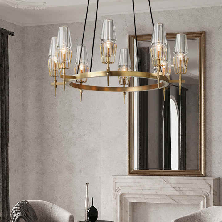 High Ceilings Living Room Lighting Villa Postmodern Blown Glass Candle ...