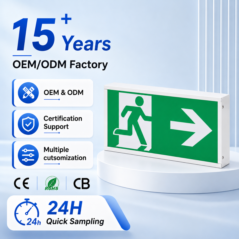 Rechargeable LED Emergency Exit Sign Maintained Wall Mounted LiFePO4 ...