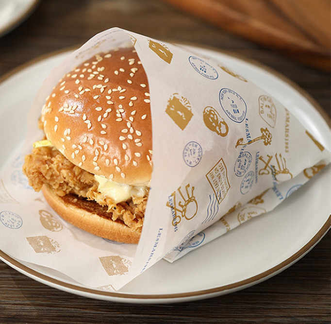 Custom Printing Burger Wrapping Paper Sandwiches Bread Packaging Paper ...