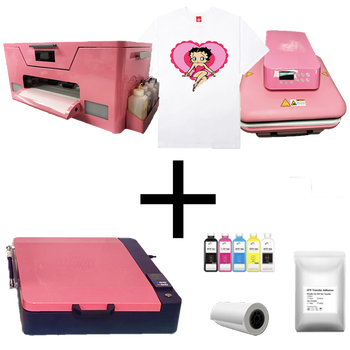 Haolic A3 Pink UV DTF Printer with Laminator - Dual XP600 Heads, Roll ...