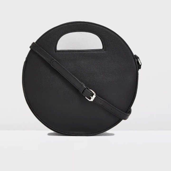 High Quality Smooth Leather Black Ladies Round Shaped Hand Women Bag ...
