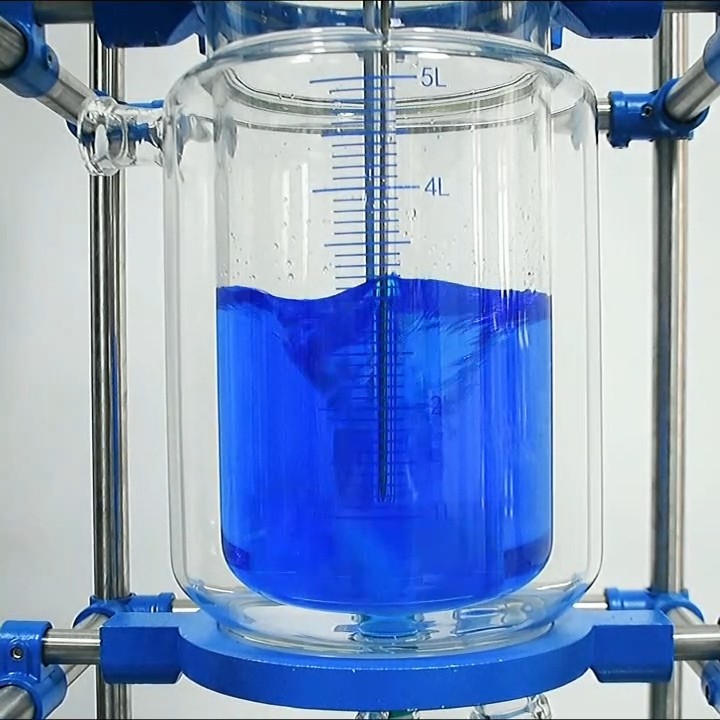 Valuen 3l Glass Chemical Reactor Jaceted Heated Glass Reactor Double ...