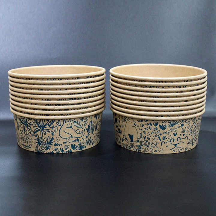 Paper Plates Bowls Kraft Brown Biodegradable Ramen Soup Rice Paper ...
