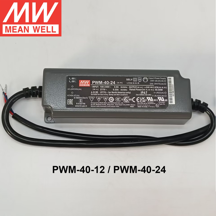 MEAN WELL PWM-40-12 PWM-40-24 PWM-40-36 PWM-40-48 40W Constant Voltage PWM Output LED Driver ...