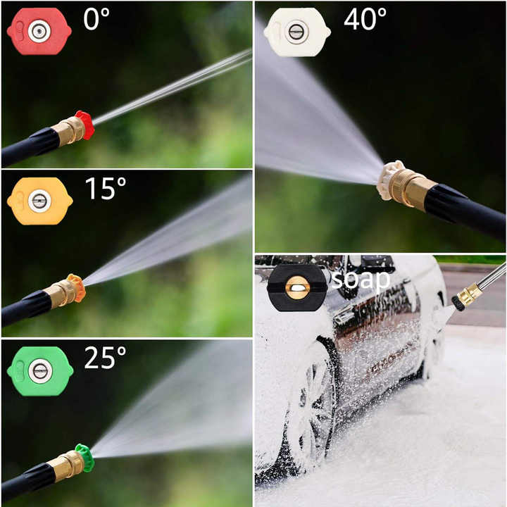 1/4" Pressure Washer Spray Nozzle Tips for Home Use Car Wash Multiple ...