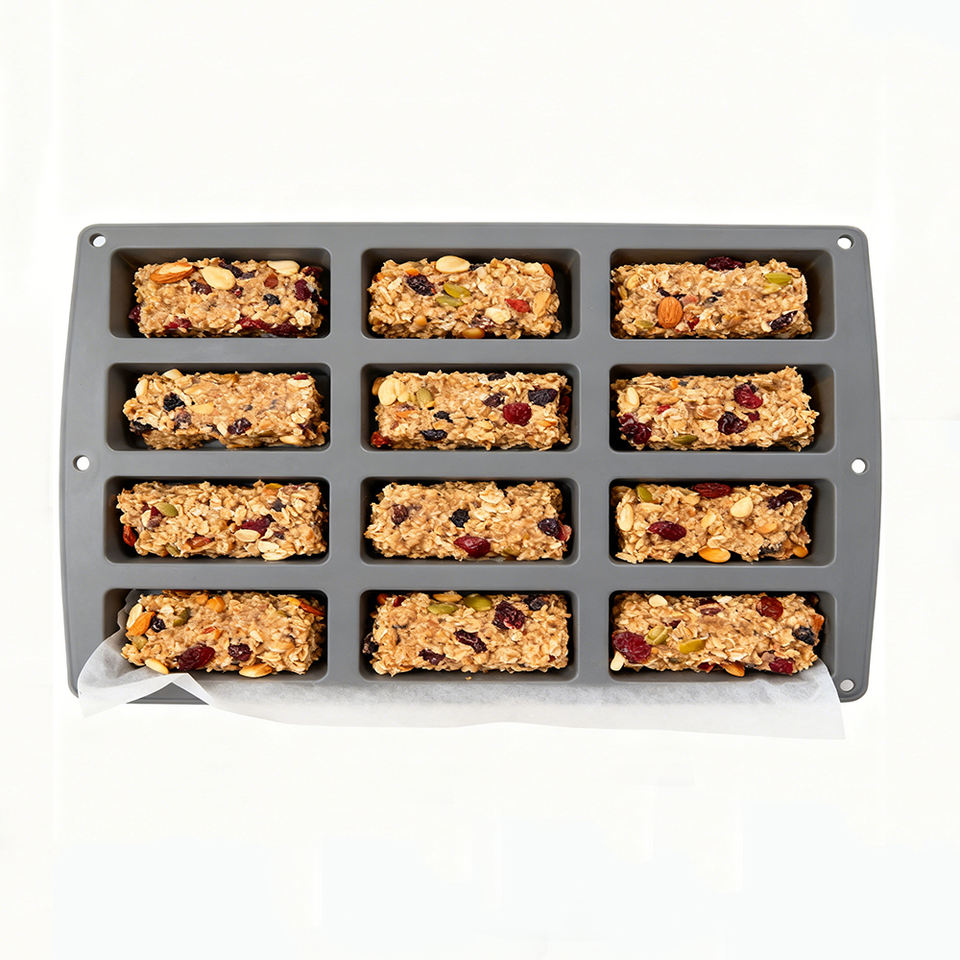 Refine Factory 12-Hole Food Grade Silicone Rectangle Bar Cake Mold Non ...