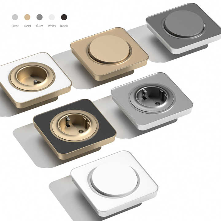 EU Standard 10 a 3 Gang 2 Way Switched Electric Wall Socket EU Type ...