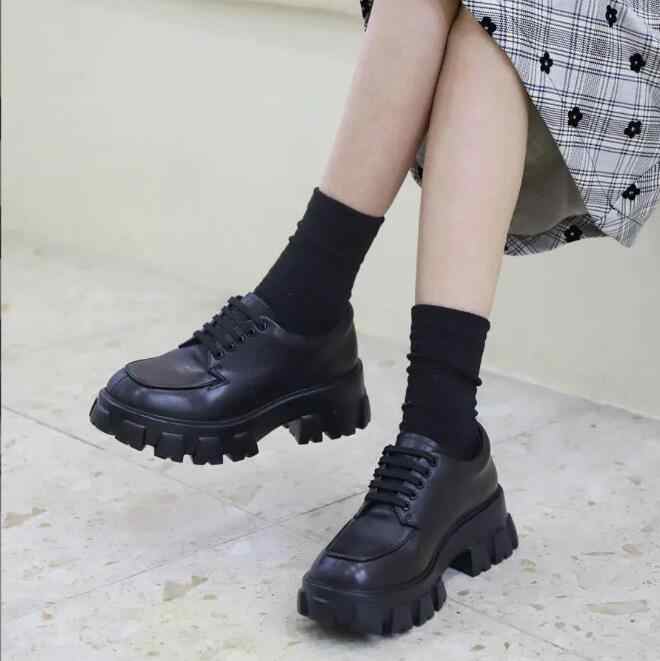 Thick Heeled Patent Leather Fat Platform Leather Shoes Fashion Women ...