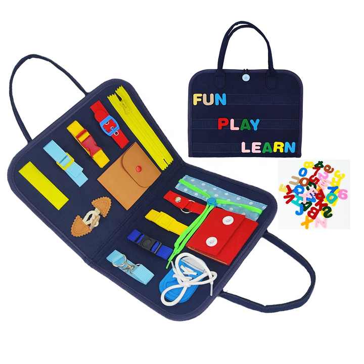 Montessori sensory soft felt educational learning baby busy quiet board ...