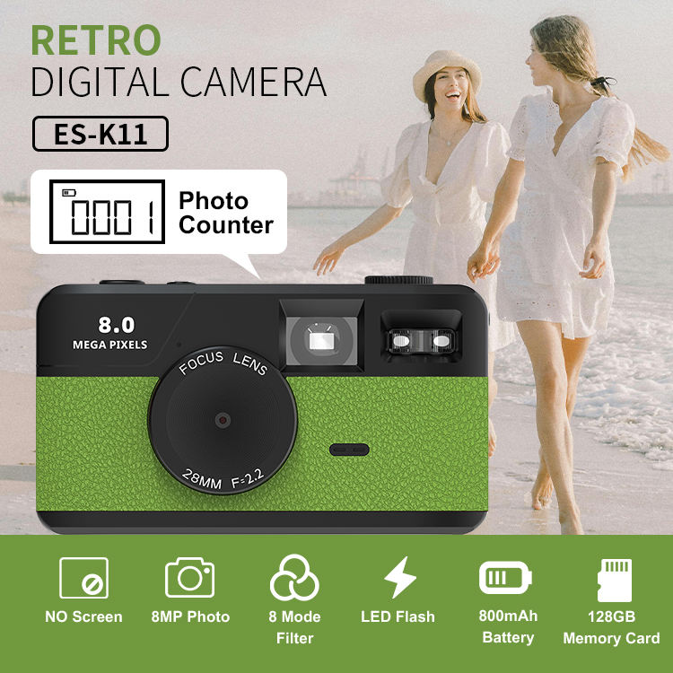 Retro Film-Style Photos 8MP Mirrorless Lightweight Vintage Screen-Free ...