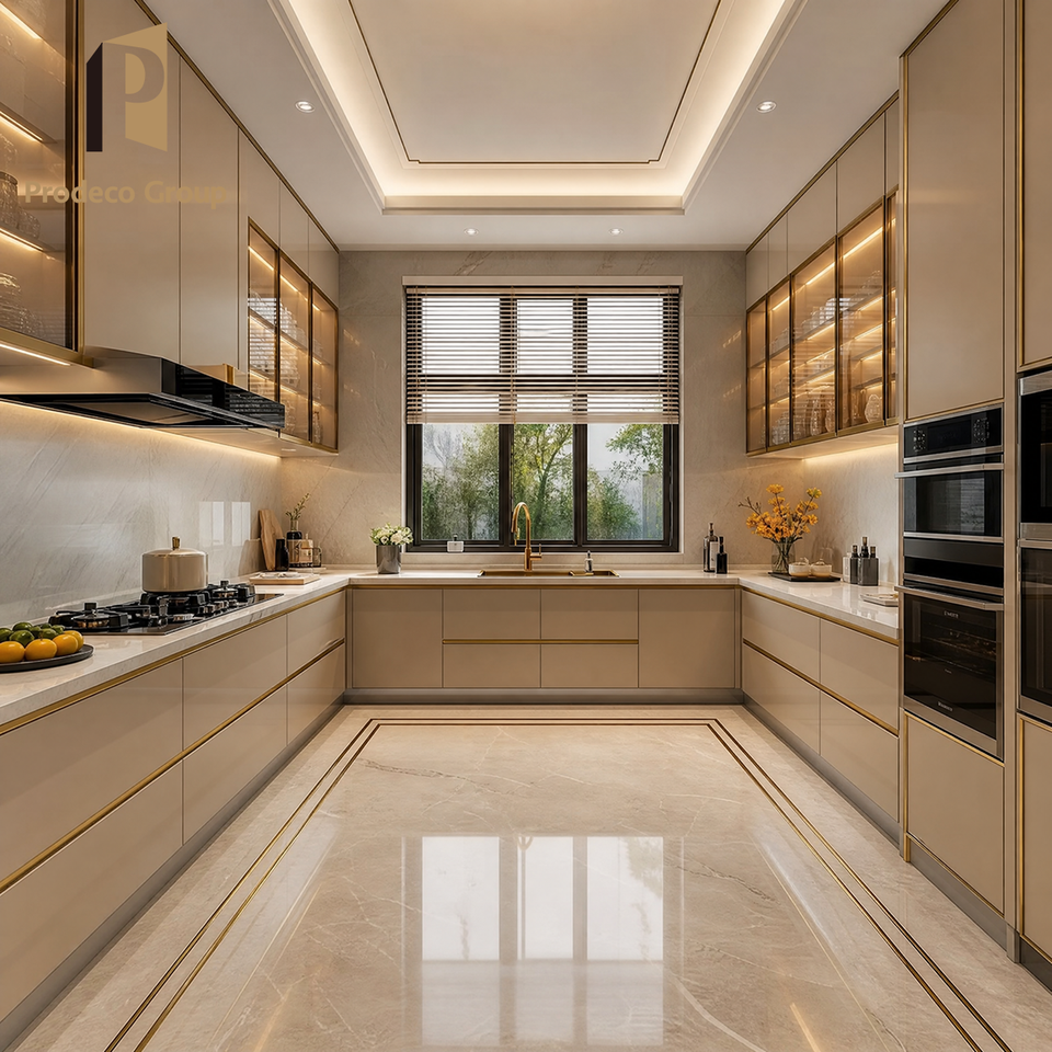 Foshan Custom Kitchen Cabinet Modern Lacquer Finish High Gloss Villa ...