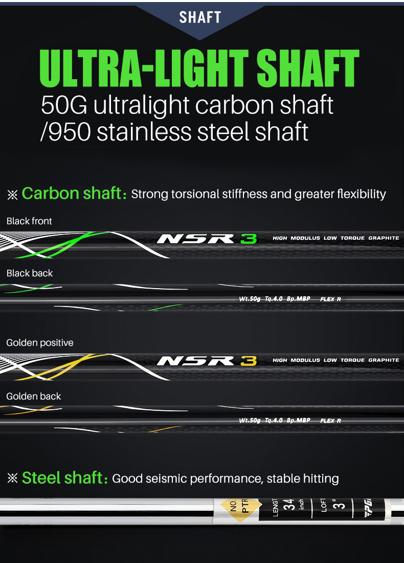 PGM TiG033 NSR III Professional Men Stainless Steel Graphite Head Black ...