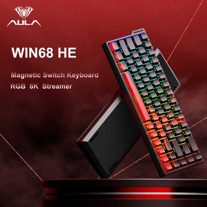 Aula WIN68 HE PRO Max 8K 시리즈 유선 RGB 윤곽선 키캡 핫 스왑 마그네틱 스위치 키보드| Alibaba.com