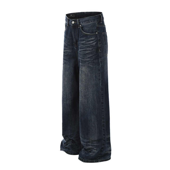 Fashion Men Black Classic Super Heavy Denim Washed Jeans Men Fitting ...
