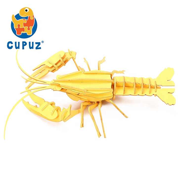 CUPUZ 3D Aquatic Animals Cardboard Puzzle Toys- Crayfish DIY Self ...