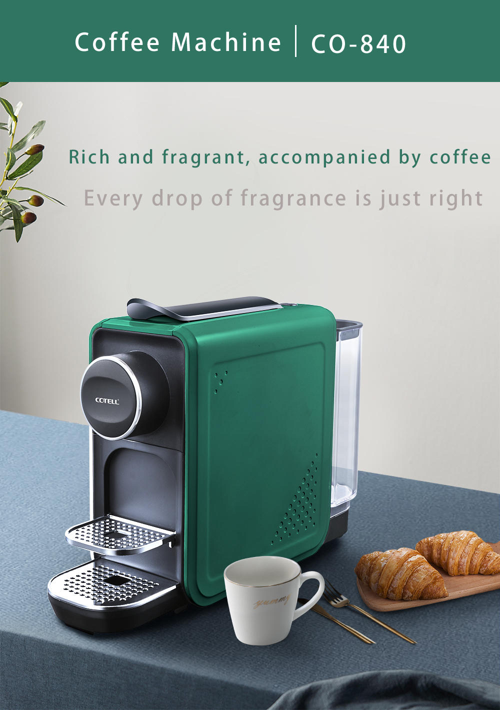 Cotell CO-840 Safe Box Factory Portable coffee machine with mini capsules of the Nestle system ...