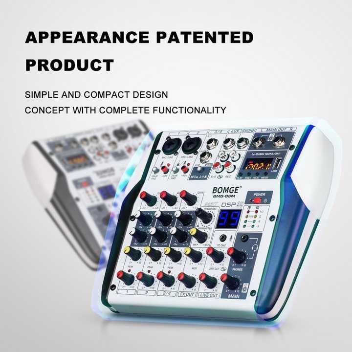 BOMGE 6channel DJ Audio Sound Mixer - Professional & Versatile