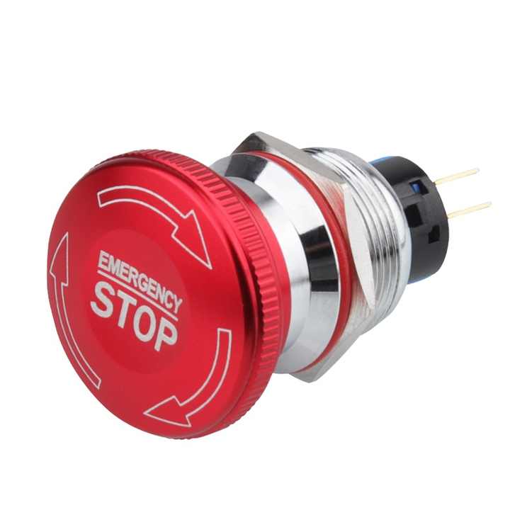 22MM Metal emergency stop switch waterproof and dustproof self-locking ...