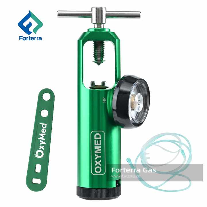 Portable Medical Oxygen Regulator CGA540 Valve with Humidifier Bottle ...