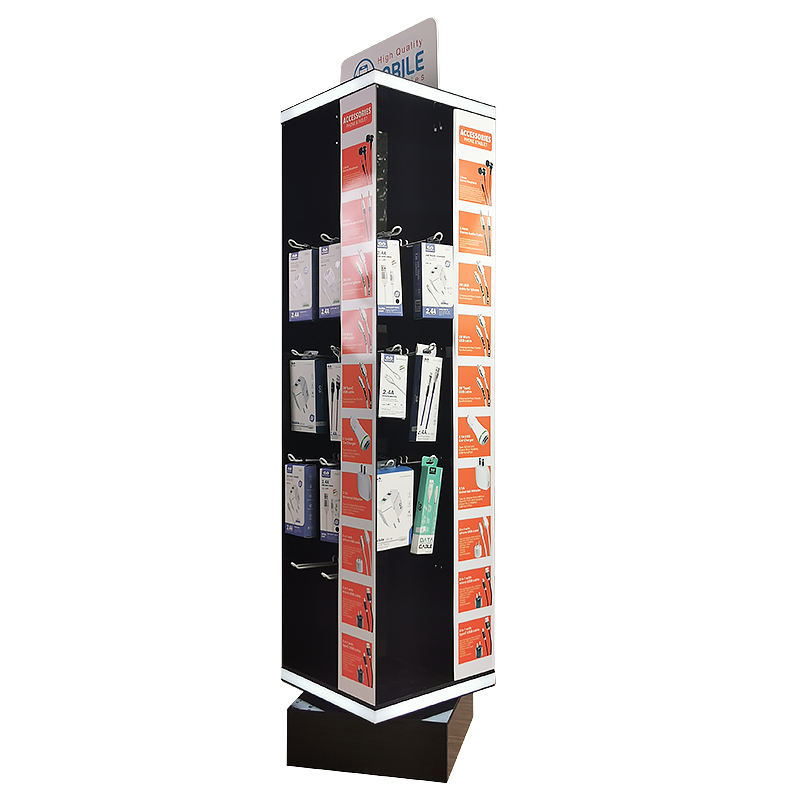 Top Design Rotated Acrylic Floor Stand Display Stand With Metal Pegs ...